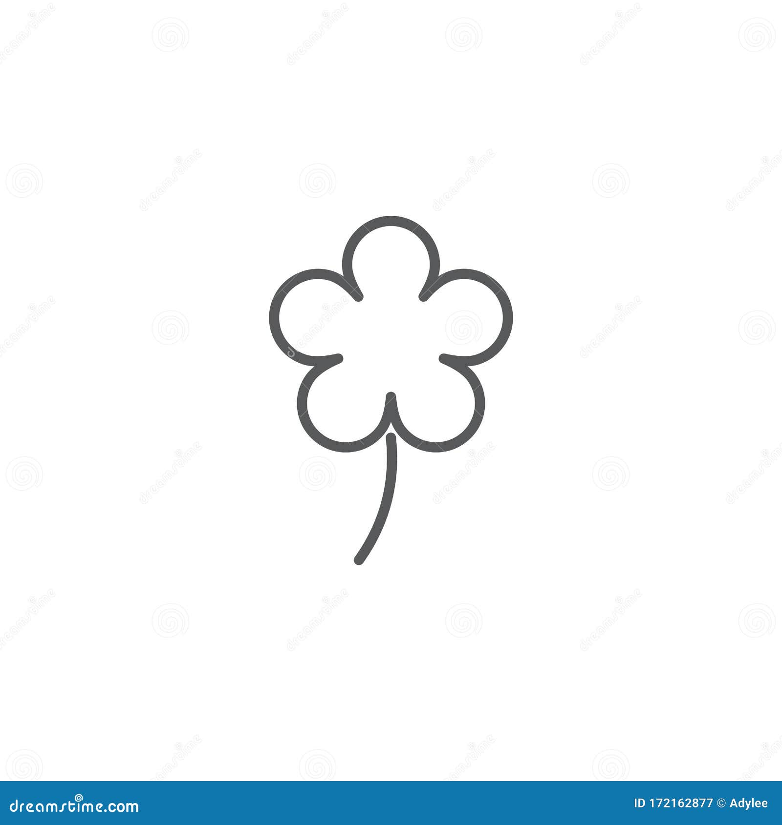 Five Leaf Clover Vector Icon Symbol Isolated on White Background Stock ...
