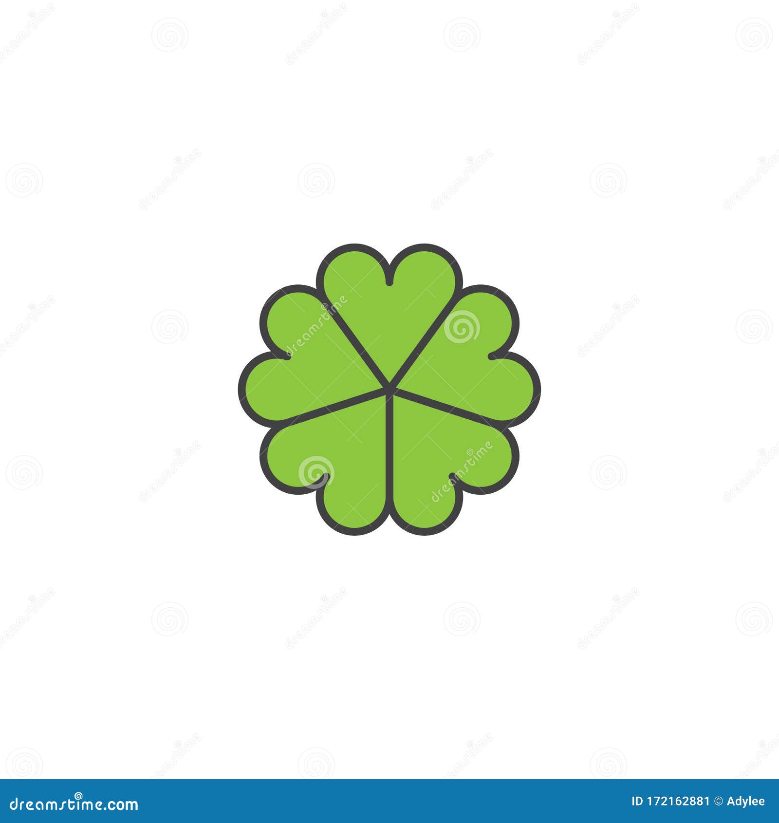Five Leaf Clover Vector Icon Symbol Isolated On White Background ...