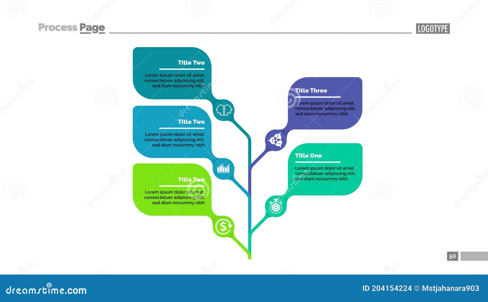 Five Leaves Tree Metaphor Process Chart Template for Presentation Stock Vector - Illustration of ...