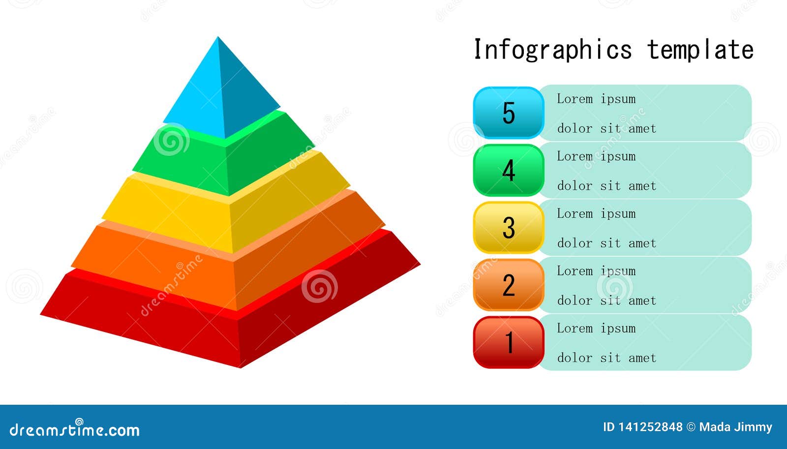 Five Levels Pyramid Infographics Template Royalty-Free Cartoon ... Five Levels Pyramid Infographics Template Royalty-Free Cartoon ...