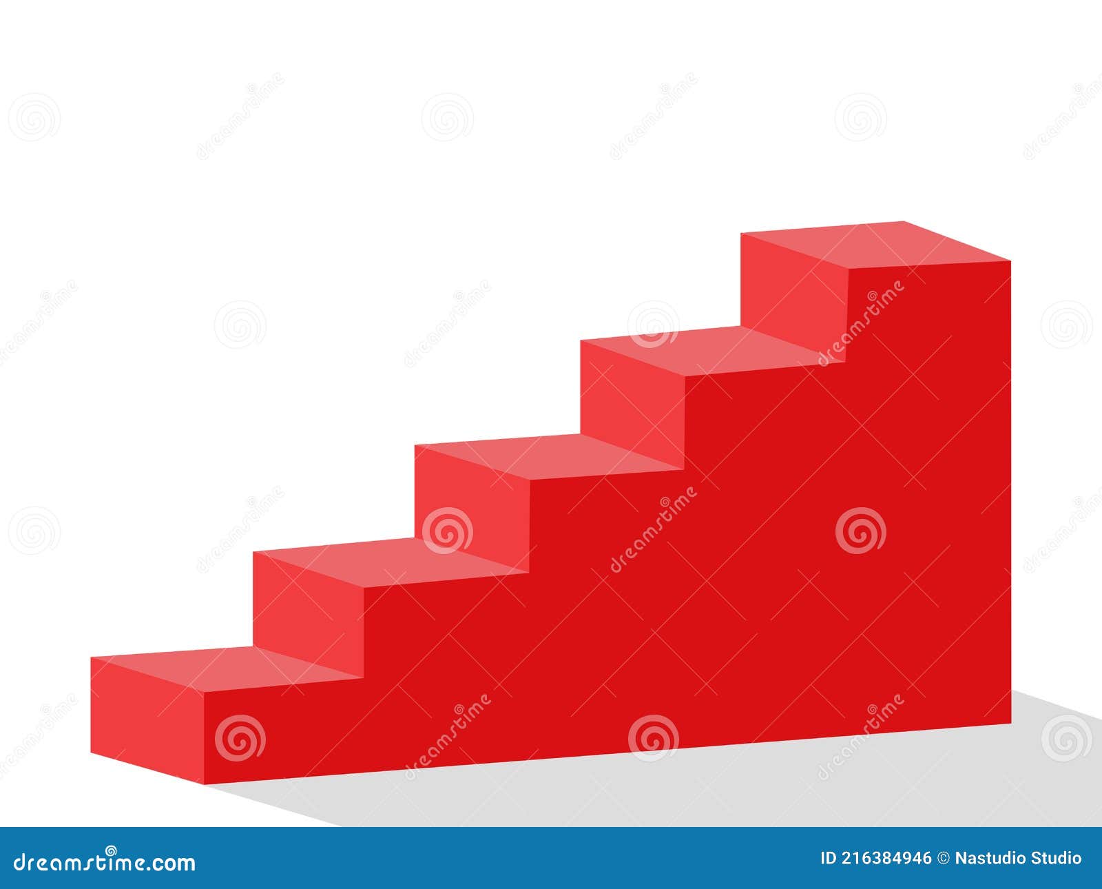 Five Levels of Red Stairs Isolated on White Background. Vector Stock ...