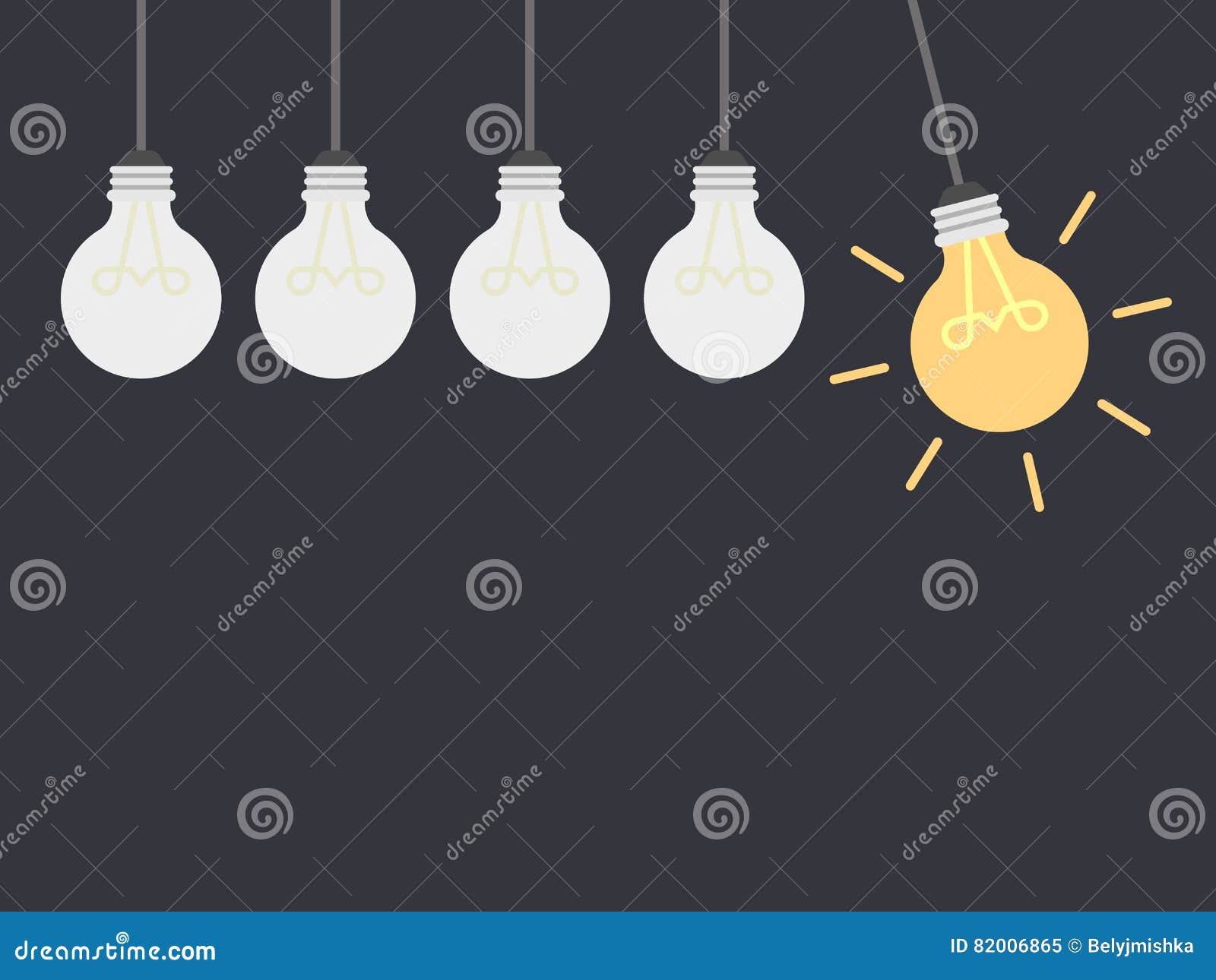 Five Lights and One with Light Idea Stock Vector - Illustration of ...