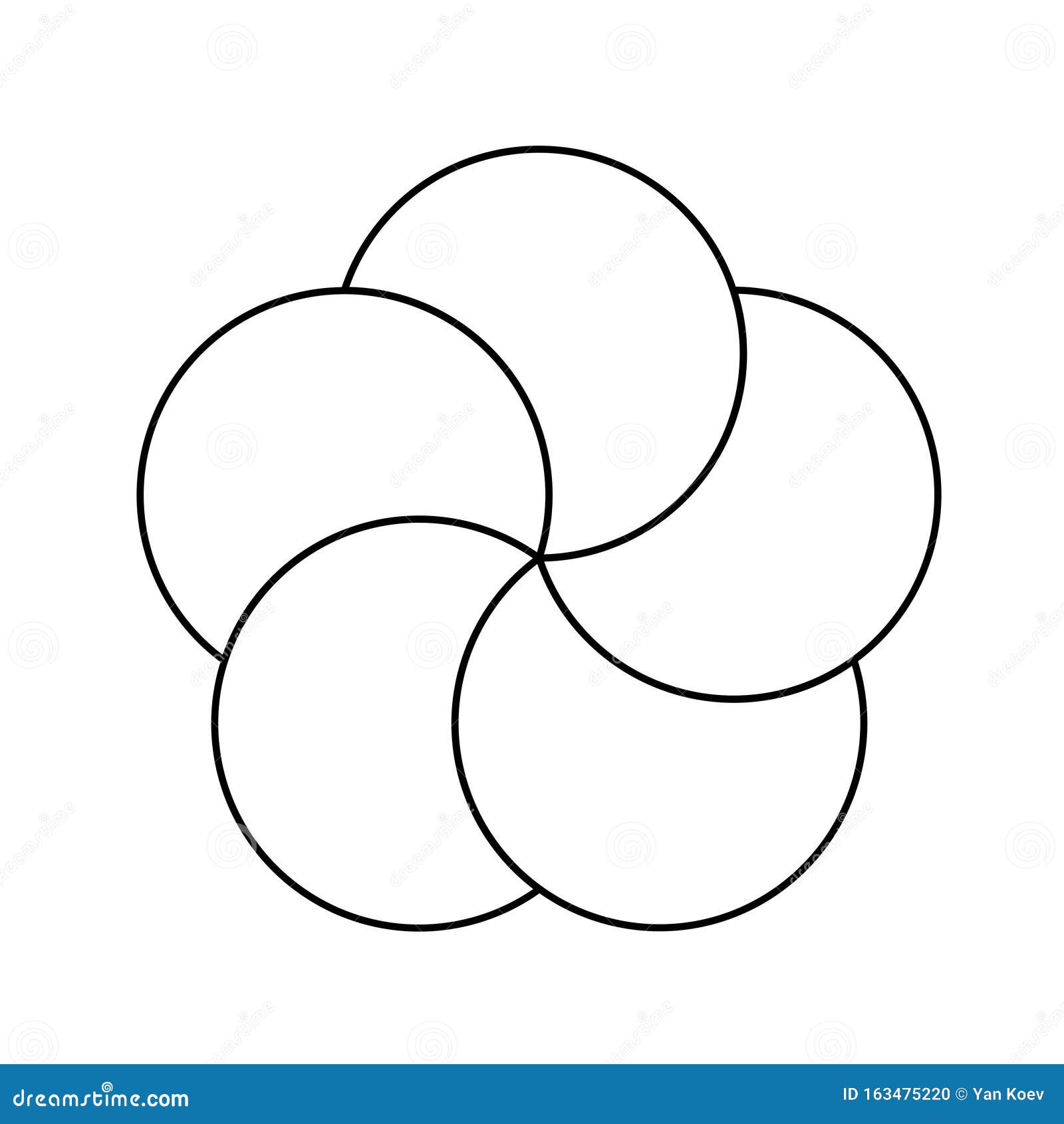 Five Line Circles Infographic Elements Template. 5 Round Parts Graphic ...