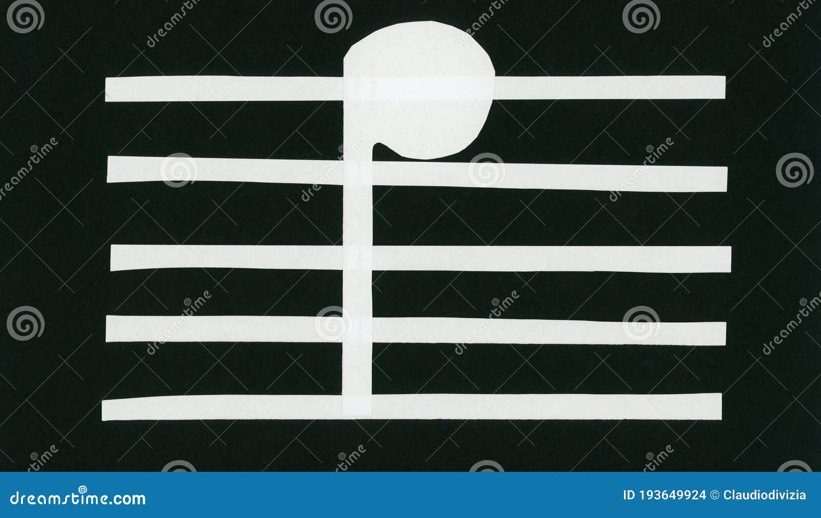 Five-line Music Stave with Note Illustration Stock Illustration ...