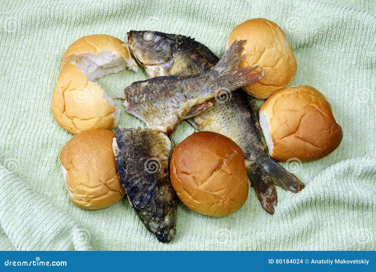 Five Loaves, And The Two Fishes. Royalty-Free Stock Photo ...