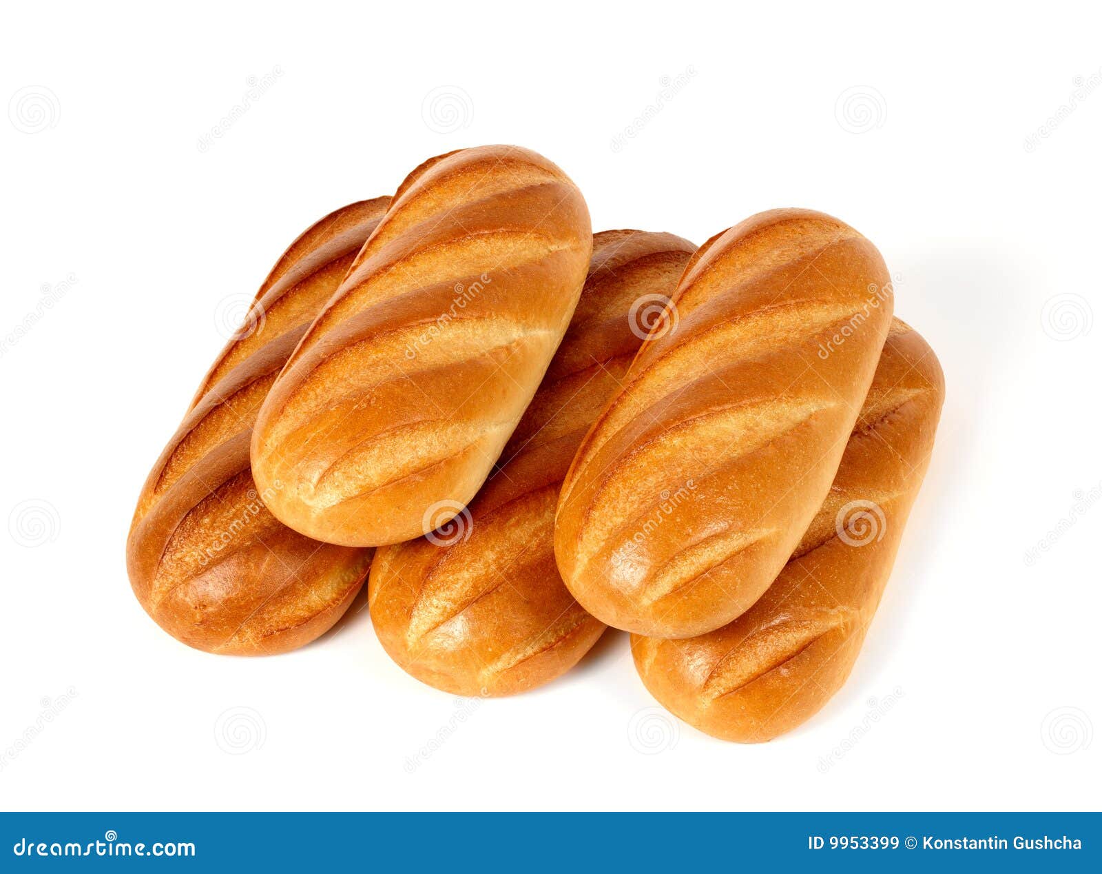 Five Loaves Of White Bread Royalty Free Stock Images - Image: 9953399