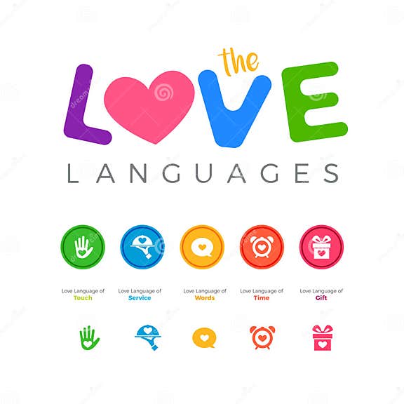 Five Love Language. Vector Illustration Stock Illustration ...