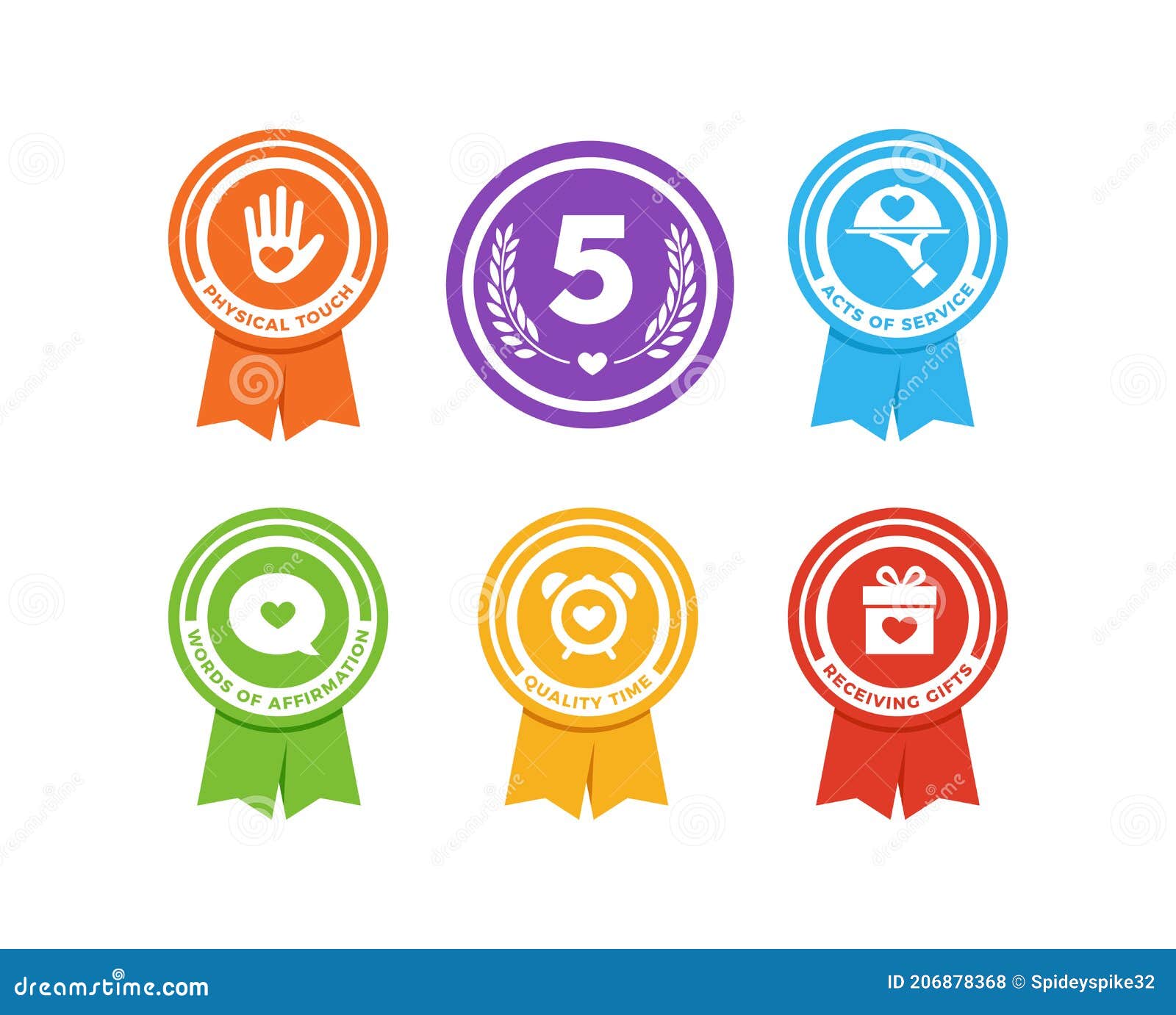 The Love Languages. Pentagram Chart. Isolated Vector Illustration ...