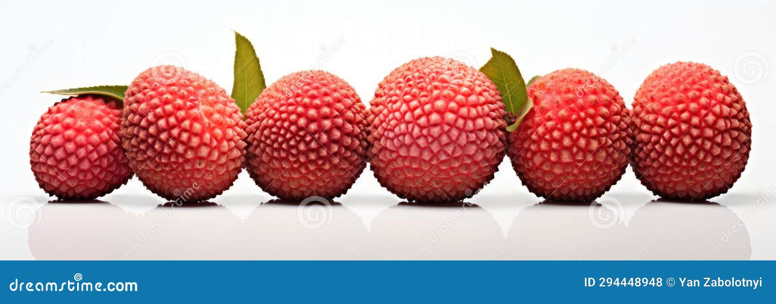 Five Lychees on a White Background Stock Illustration - Illustration of ...