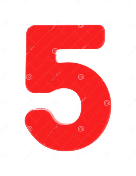 5 Five Magnetic Letter with Clipping Path Stock Photo - Image of number ...