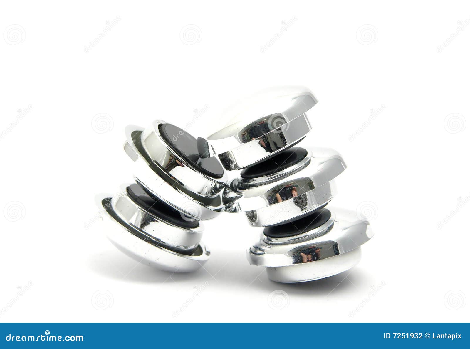 Five Magnets Toward One Another Stock Photo - Image of silver, button ...