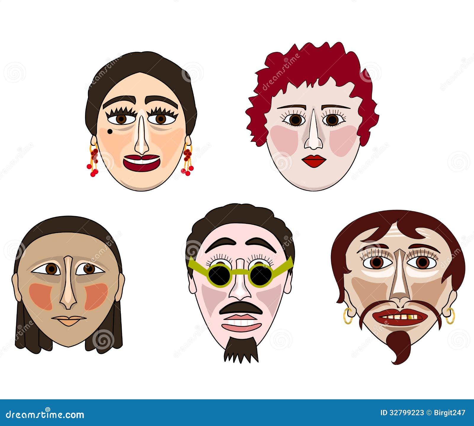 Five Masks stock vector. Illustration of mystery, mask - 32799223