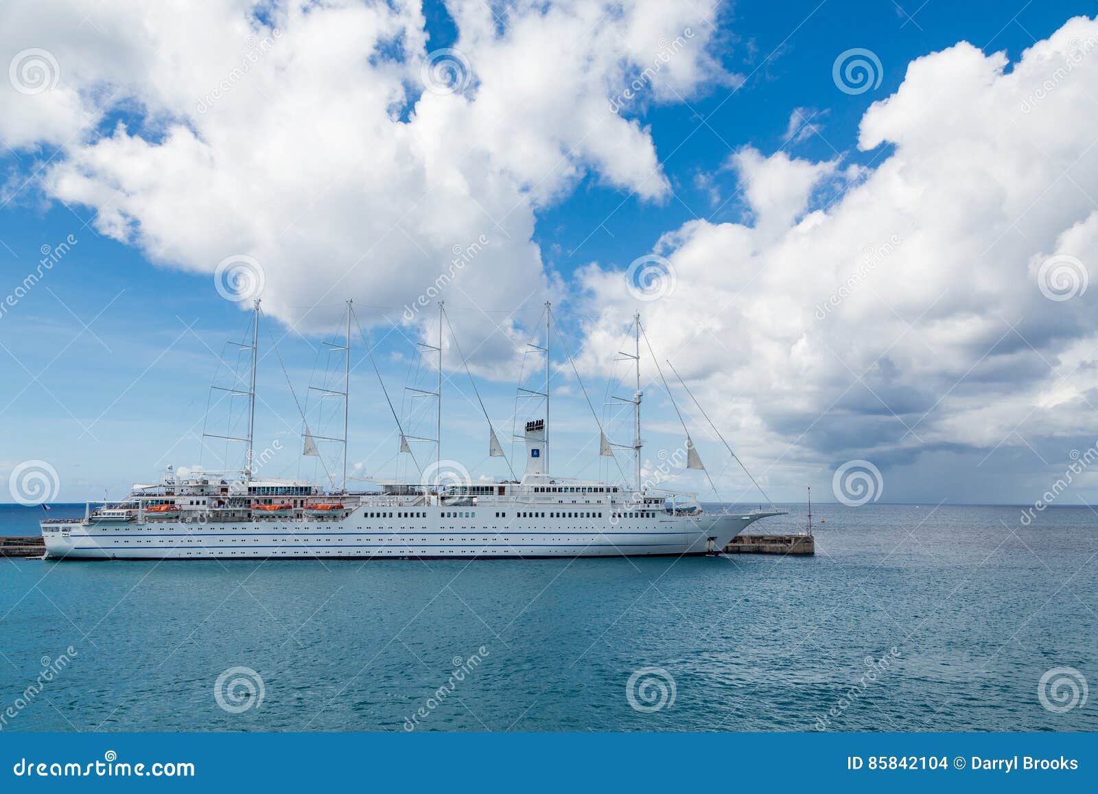 Five Masted Sailing Ship stock photo. Image of five, clippers - 85842104