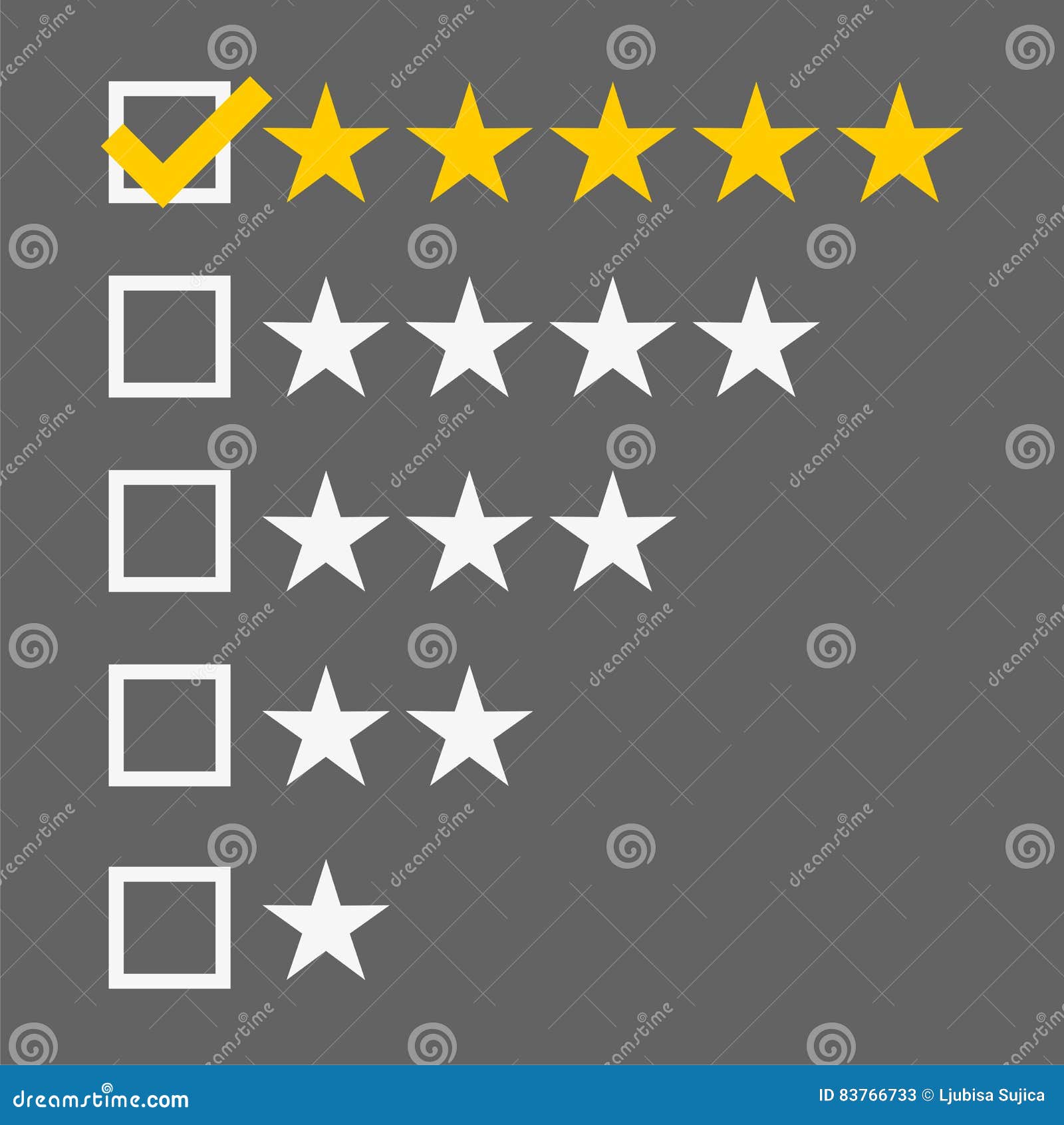 Five Matted Yellow Web Button Stars Ratings Stock Vector - Illustration ...