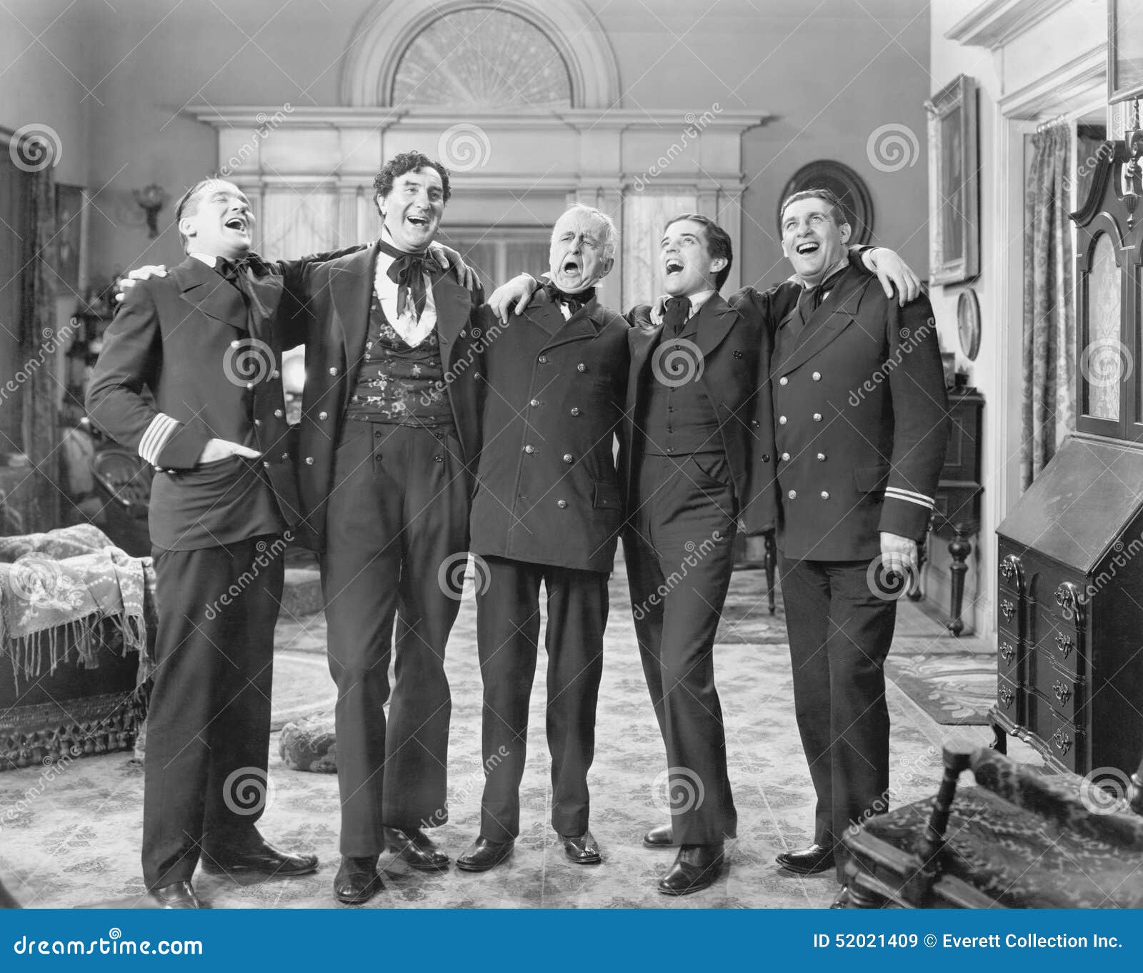 Five Men Standing Together Singing Stock Image - Image of bonding ...