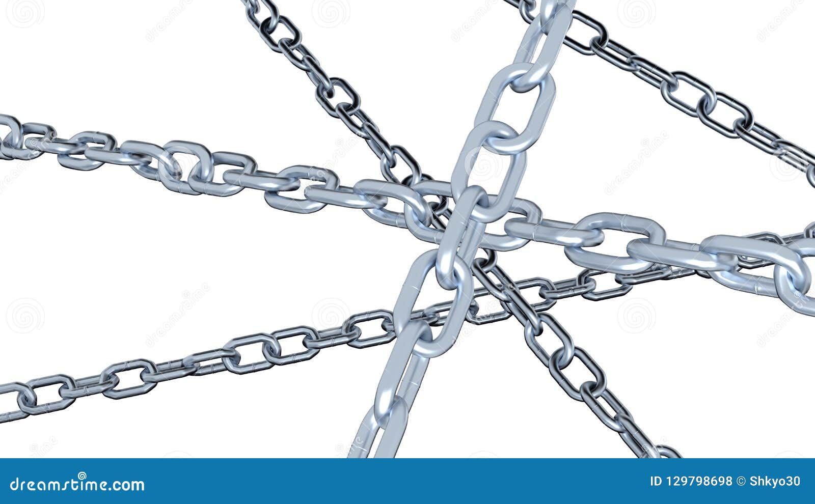 Five Metal Chains with Different Links Size Stock Illustration ...