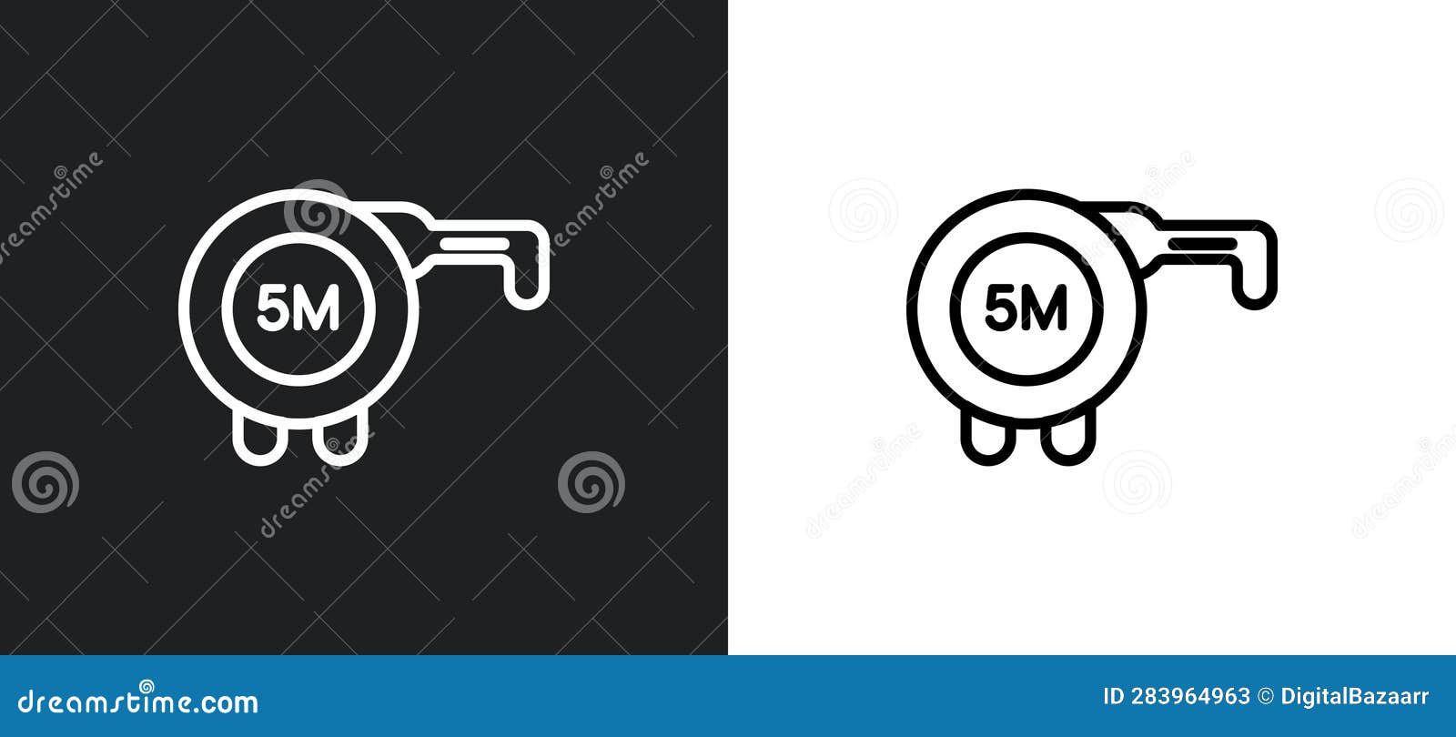 Five Meters Ruler Vector Icon On White Background. Flat Vector Five ...