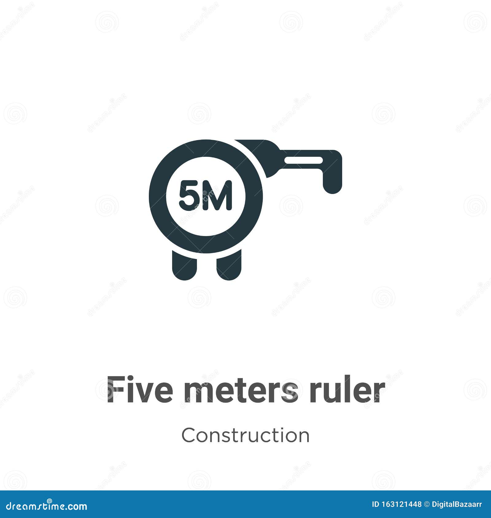 Five Meters Ruler Isolated Icon. Simple Element Illustration From ...