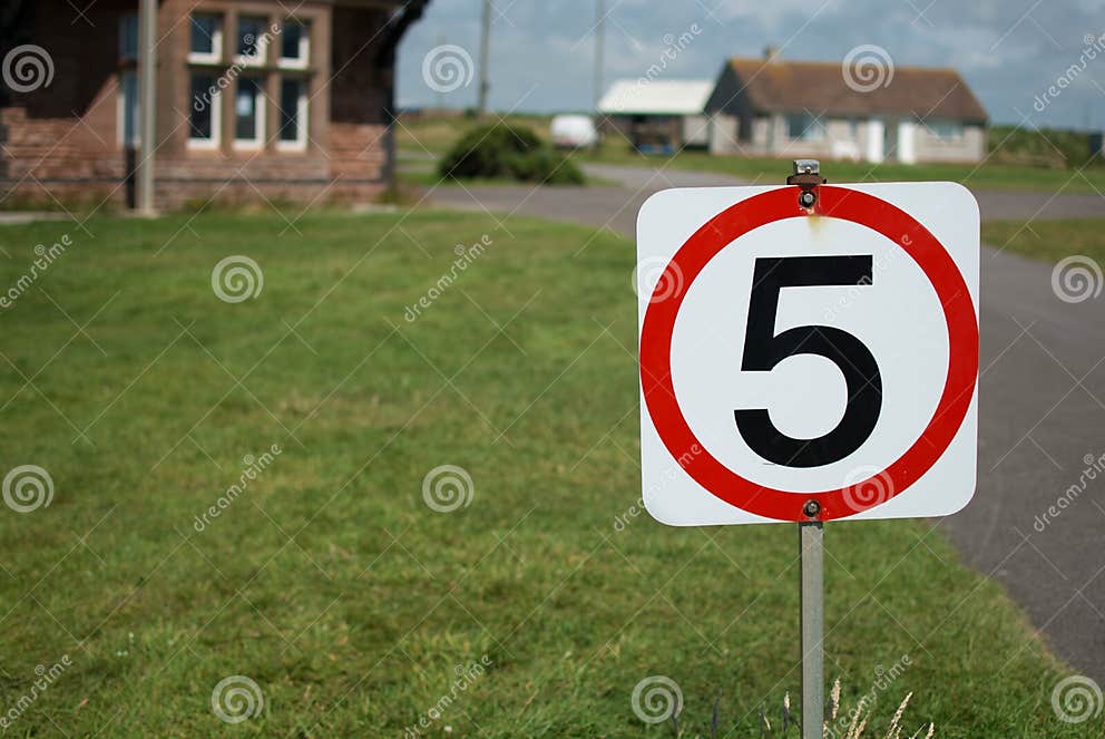 Five miles per hour sign stock image. Image of white - 42723901