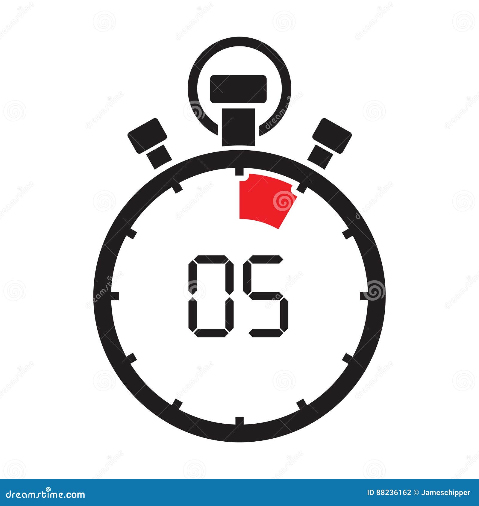 Five Minute Stop Watch Countdown Stock Vector - Illustration of sign ...