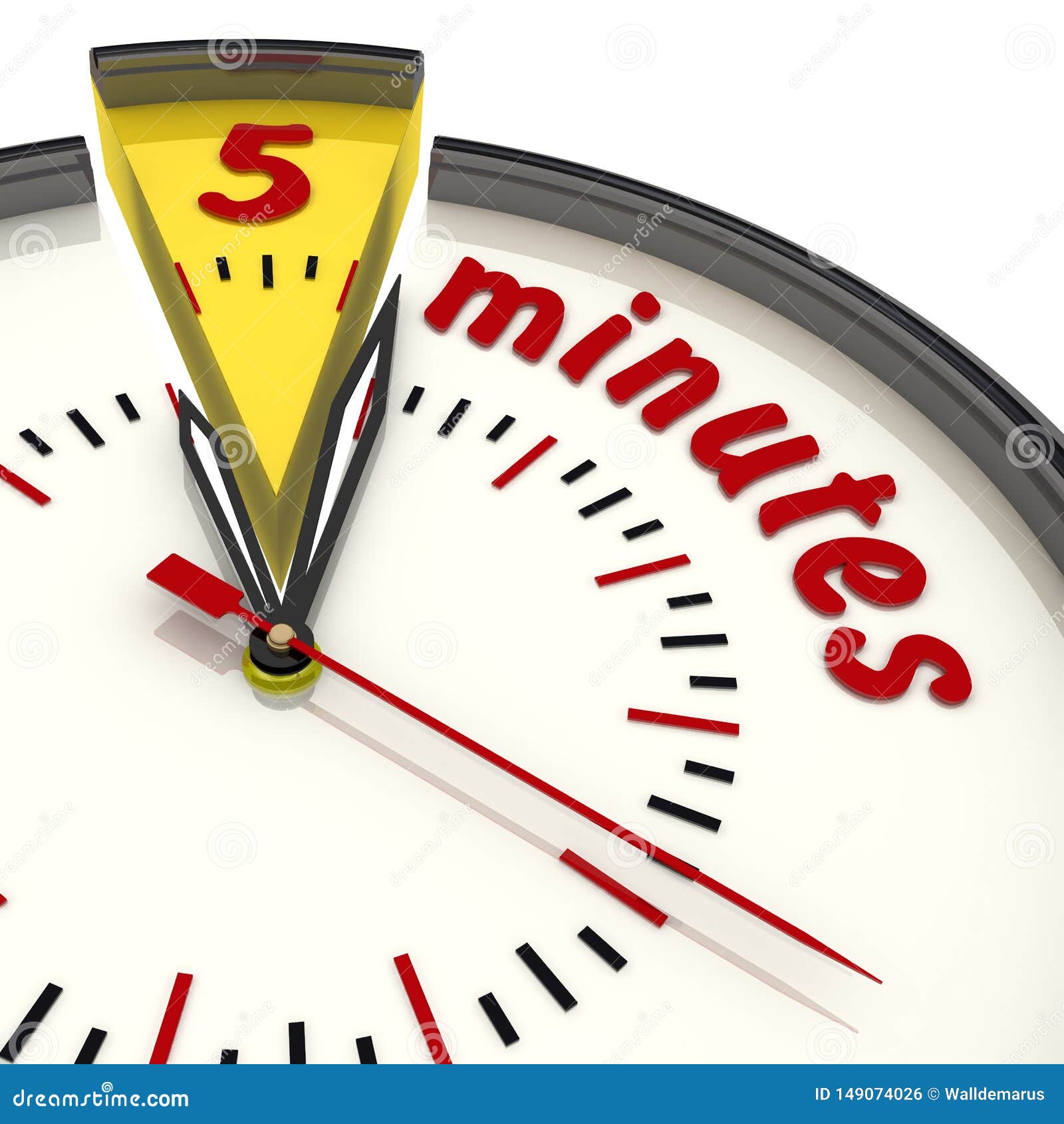 Five minutes on the clock stock illustration. Illustration of generated ...