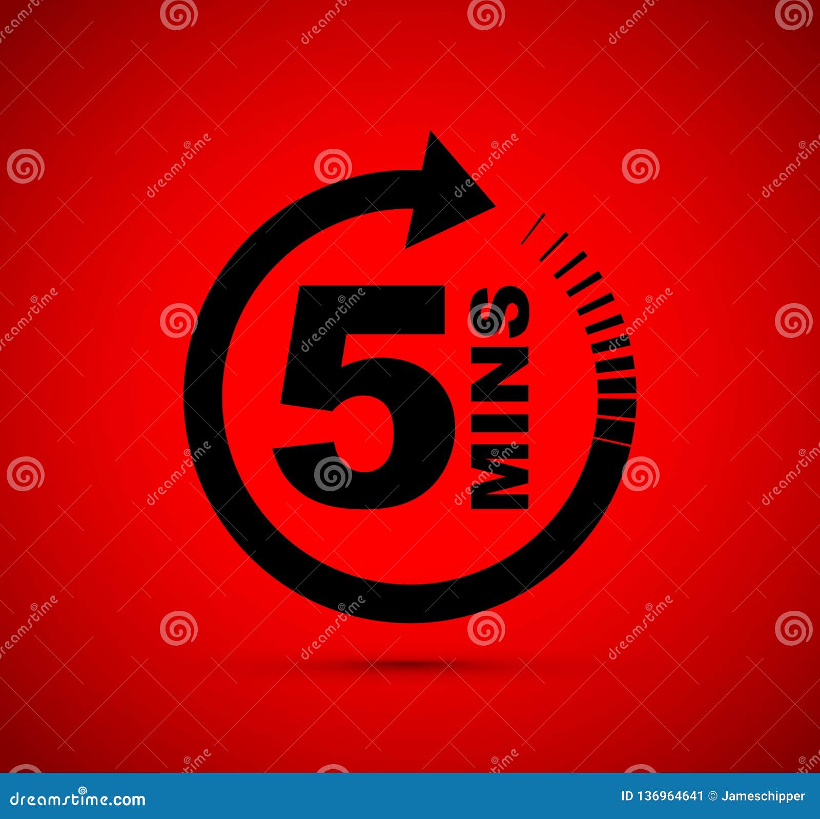 Five minutes icon stock vector. Illustration of minutes - 136964641
