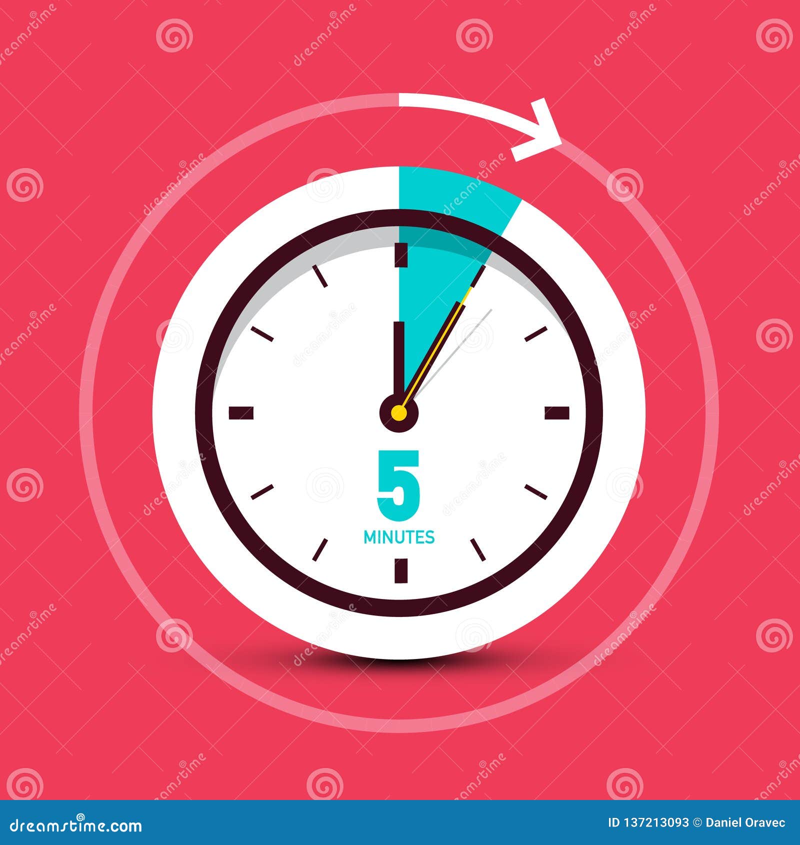 5 Five Minutes Vector Clock Icon Stock Vector - Illustration of ...