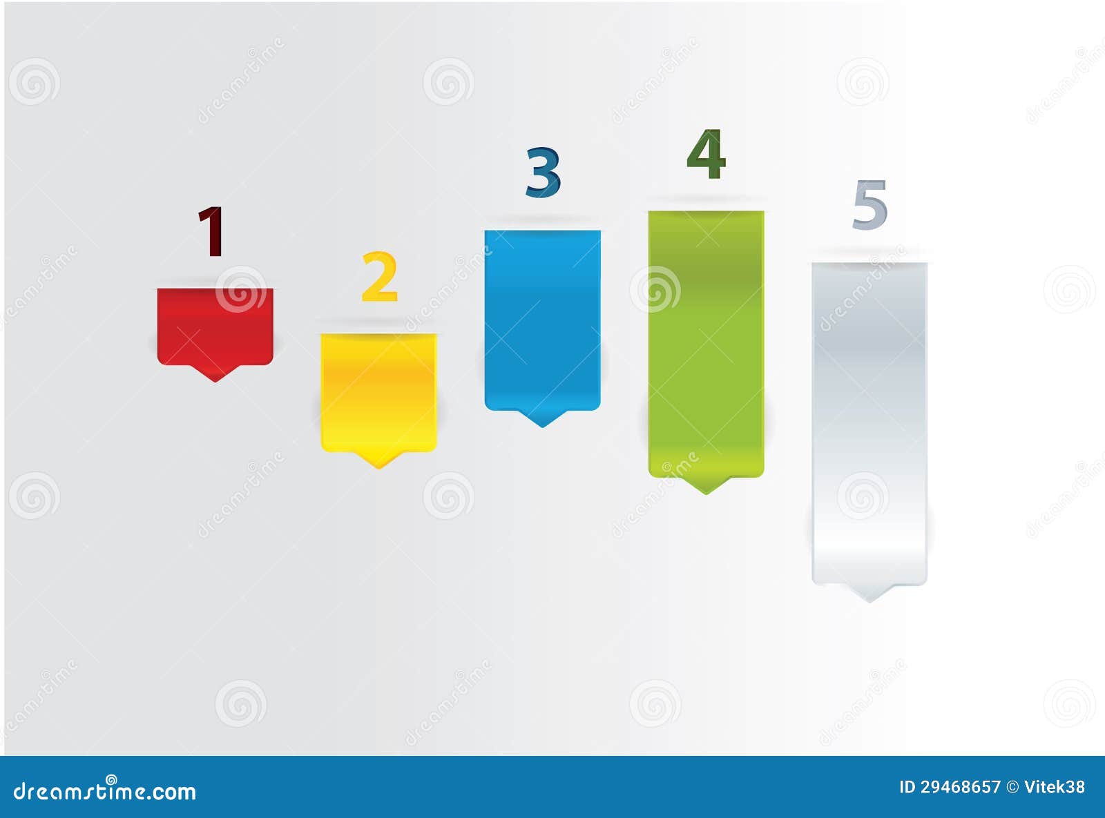 Five Modern Vector Arrows. Five Steps, Five Different Colors Stock ...