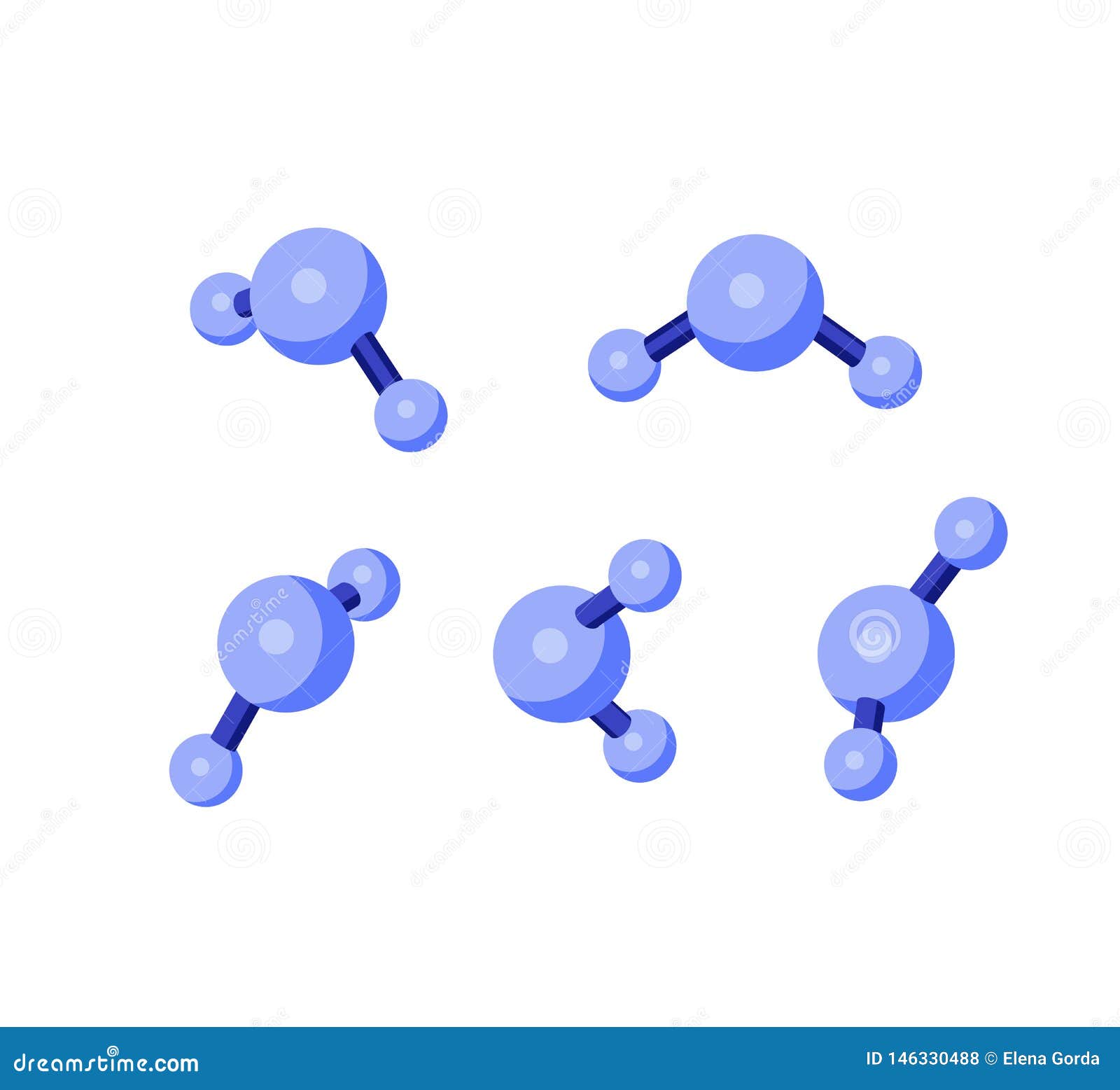 Five Molecules. Abstract Geometric Forms Vector Illustration ...