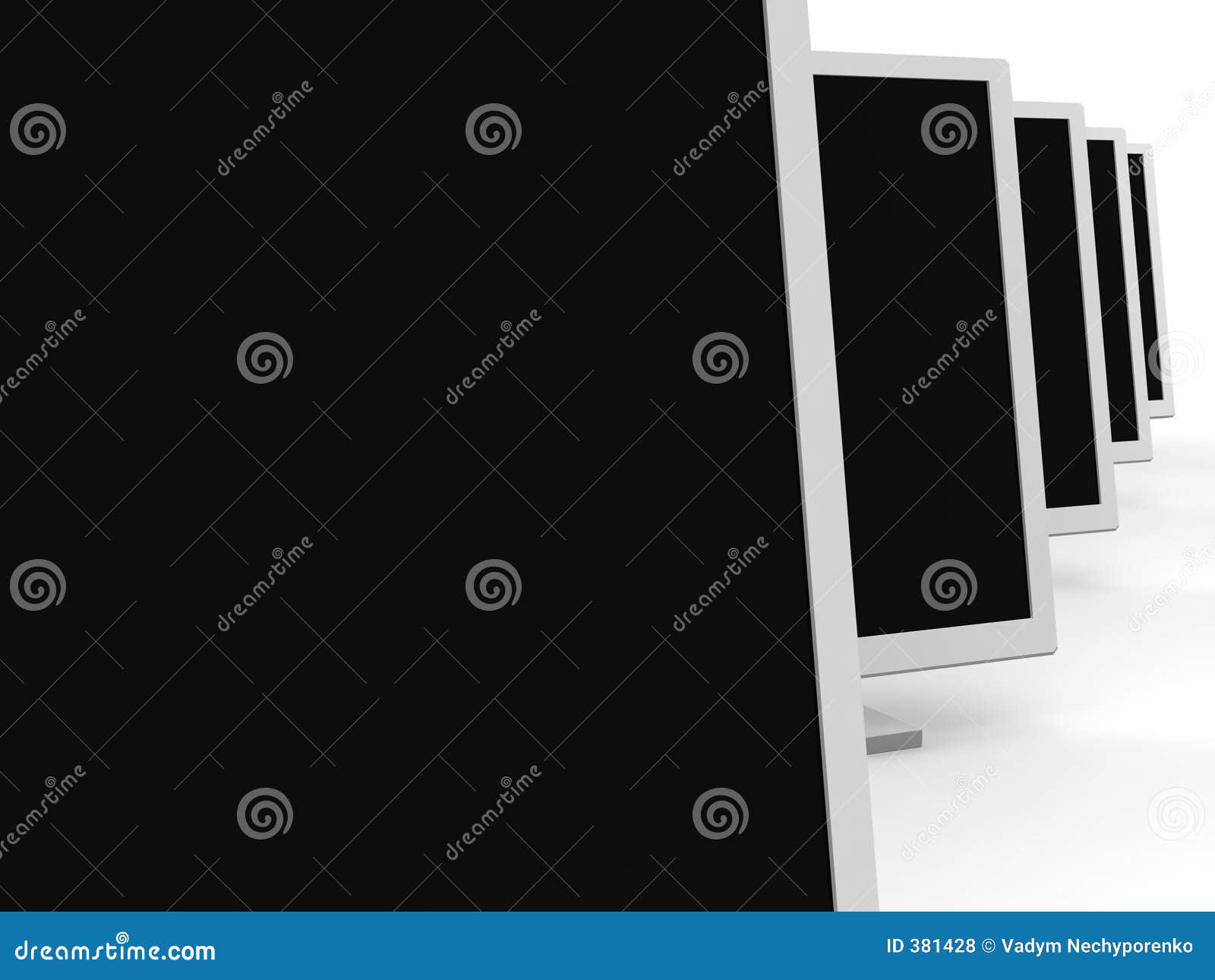 Five monitors 2 stock illustration. Illustration of three - 381428