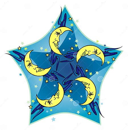 Five moons stock vector. Illustration of emblem, magic - 21544067