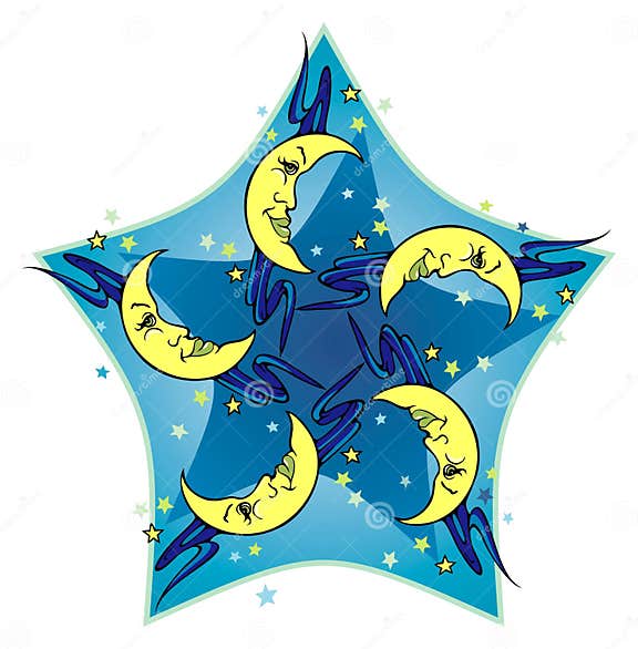 Five moons stock vector. Illustration of emblem, magic - 21544067