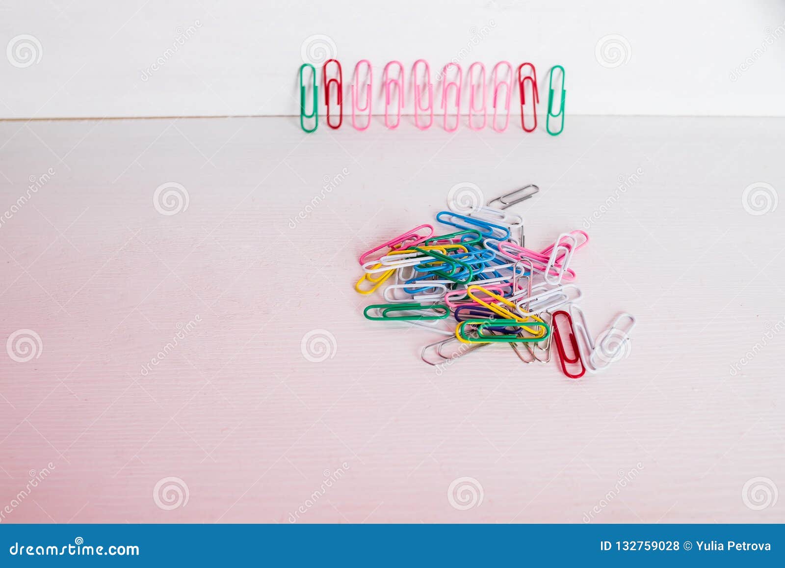 Multi Colored Paper Clips Lined Up in a Row. Colorful Bunch of Paper ... Multi Colored Paper Clips Lined Up in a Row. Colorful Bunch of Paper ...