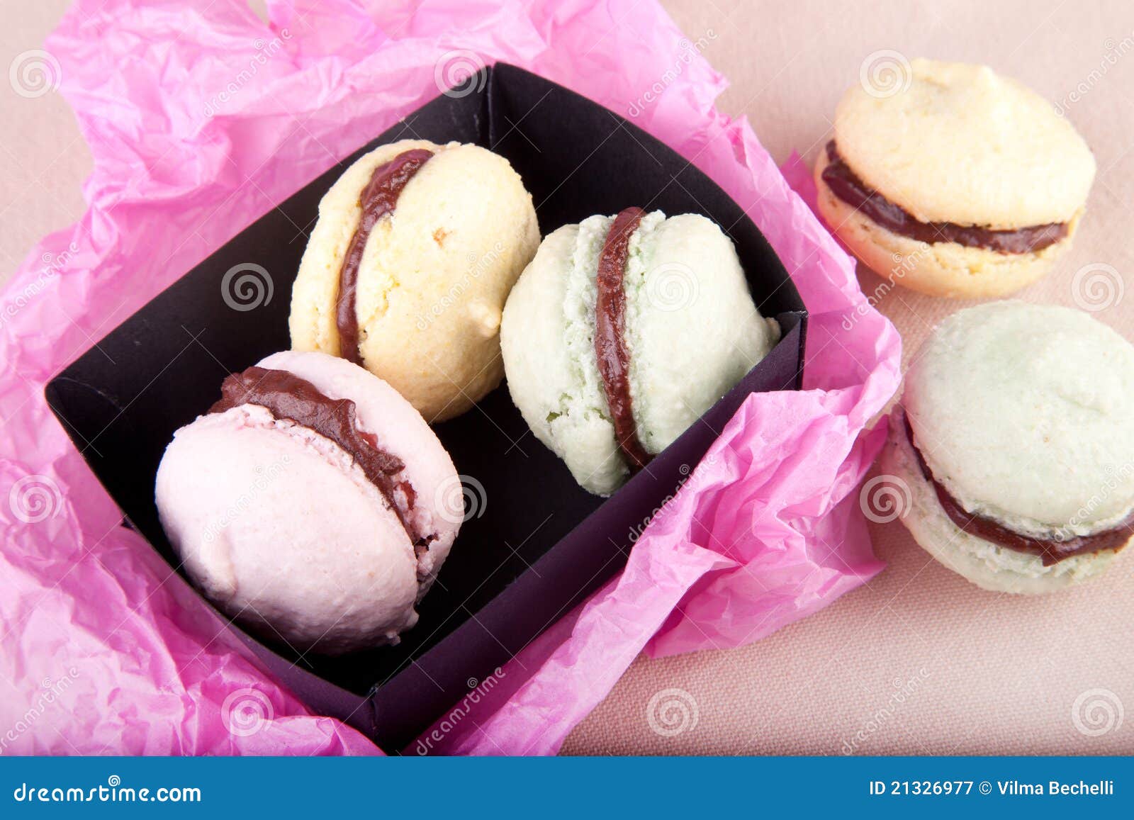 Five Multi Coloured Macaroons Stock Image - Image of biscuit, meringue ...