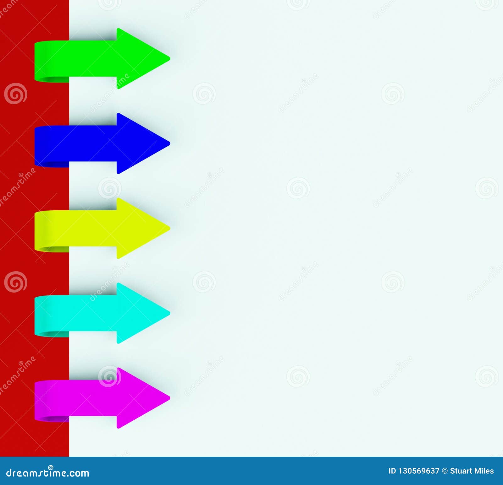Five Multicolored Arrow Tabs Over Paper for Menu List 3d Rendering ...