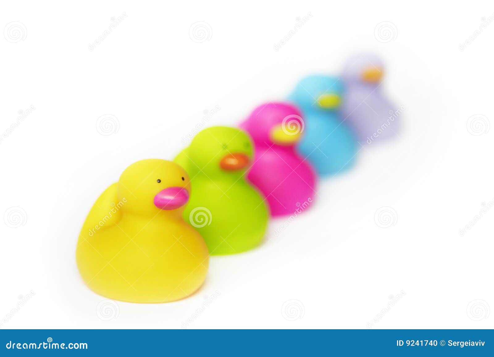 Five multicolored ducks stock photo. Image of isolated - 9241740