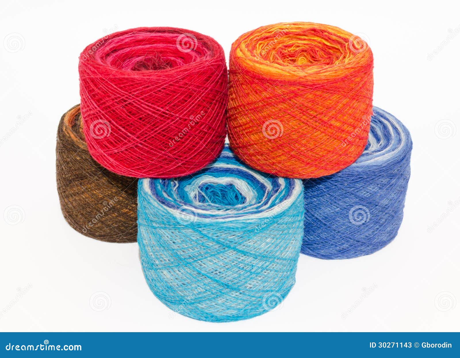Multicolored rolls of yarn stock image. Image of traditional - 30271143