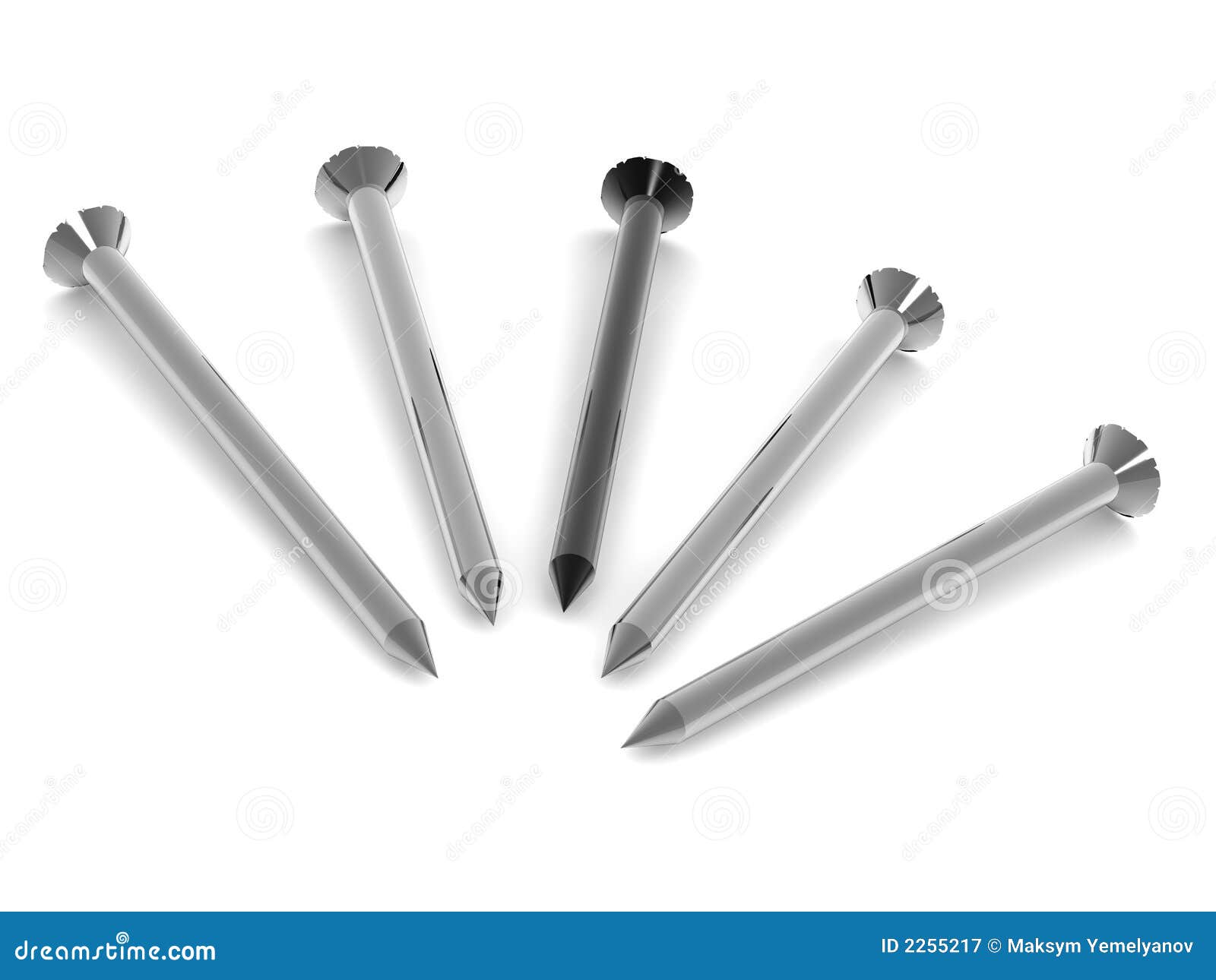 Five nails stock illustration. Illustration of construction - 2255217