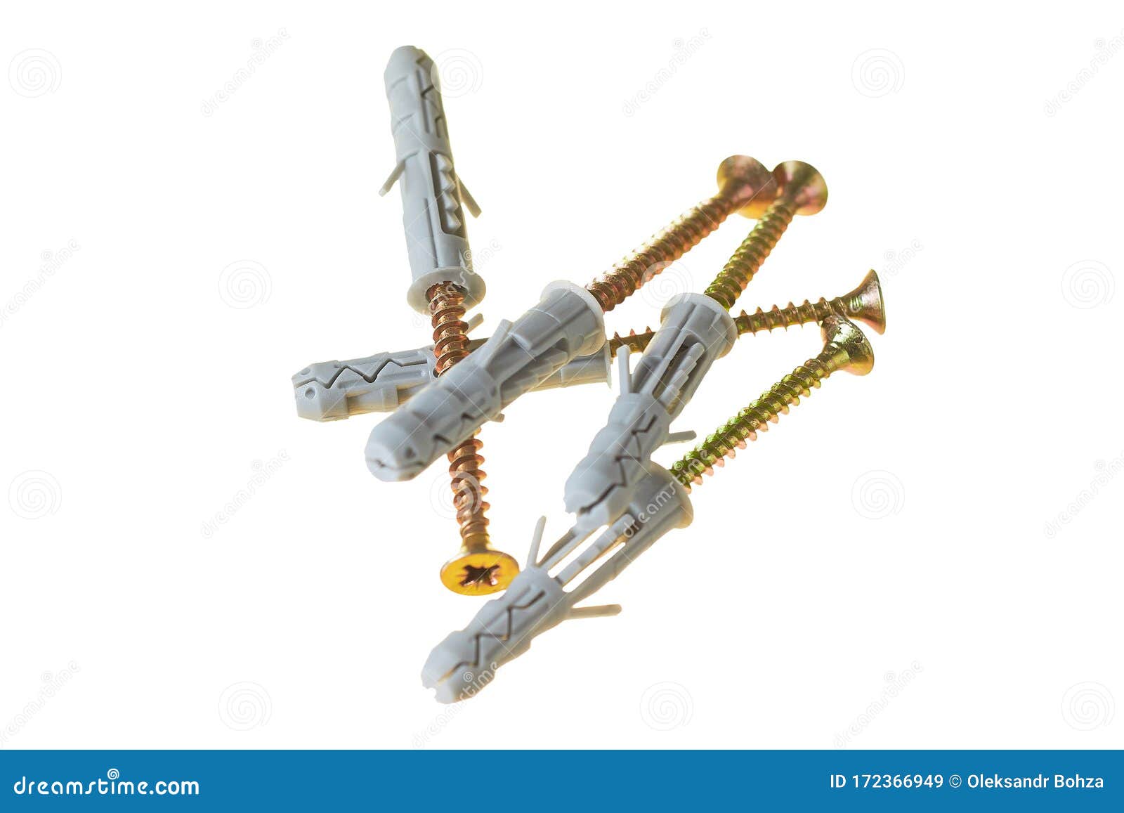 Five New Modern Dowels for Fixing Any Objects on Wall Isolated on White ...