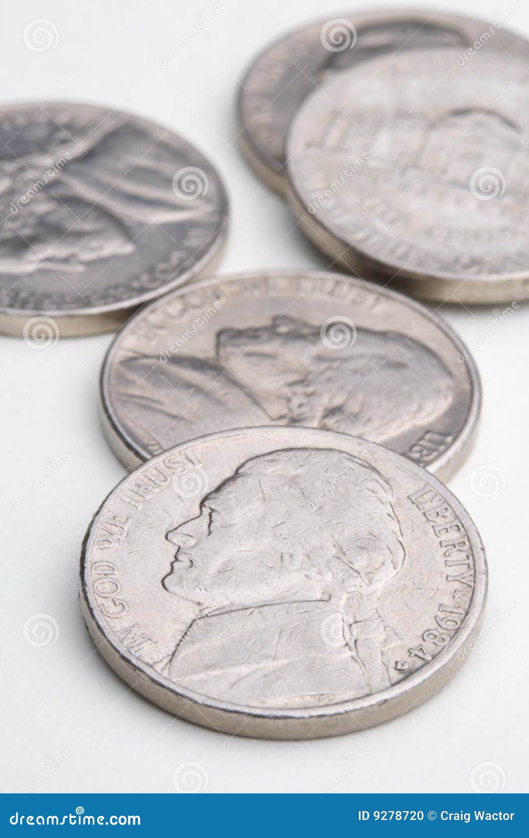 Five nickels stock photo. Image of sale, sell, monetary - 9278720