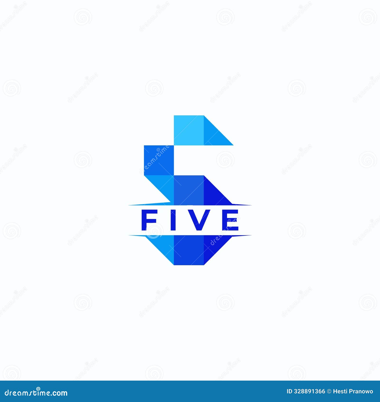 Five Number Creative Technological Modern Data Pixel Logo Stock ...