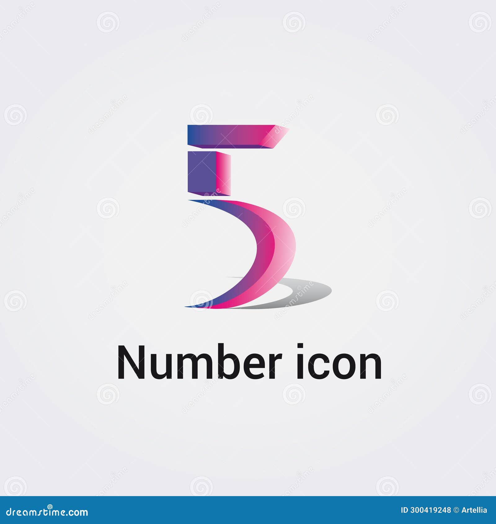 Five Number Digits Icon Logo Design Graphic Element Various Shapes and ...
