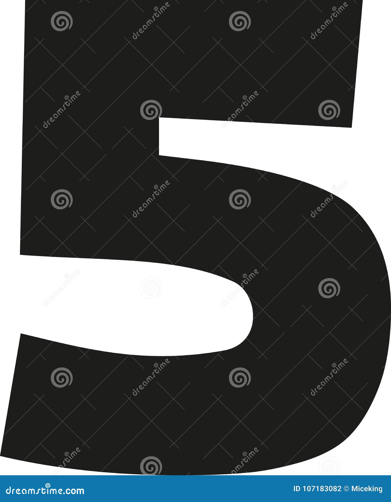 Five number digits 5 stock vector. Illustration of typography - 107183082