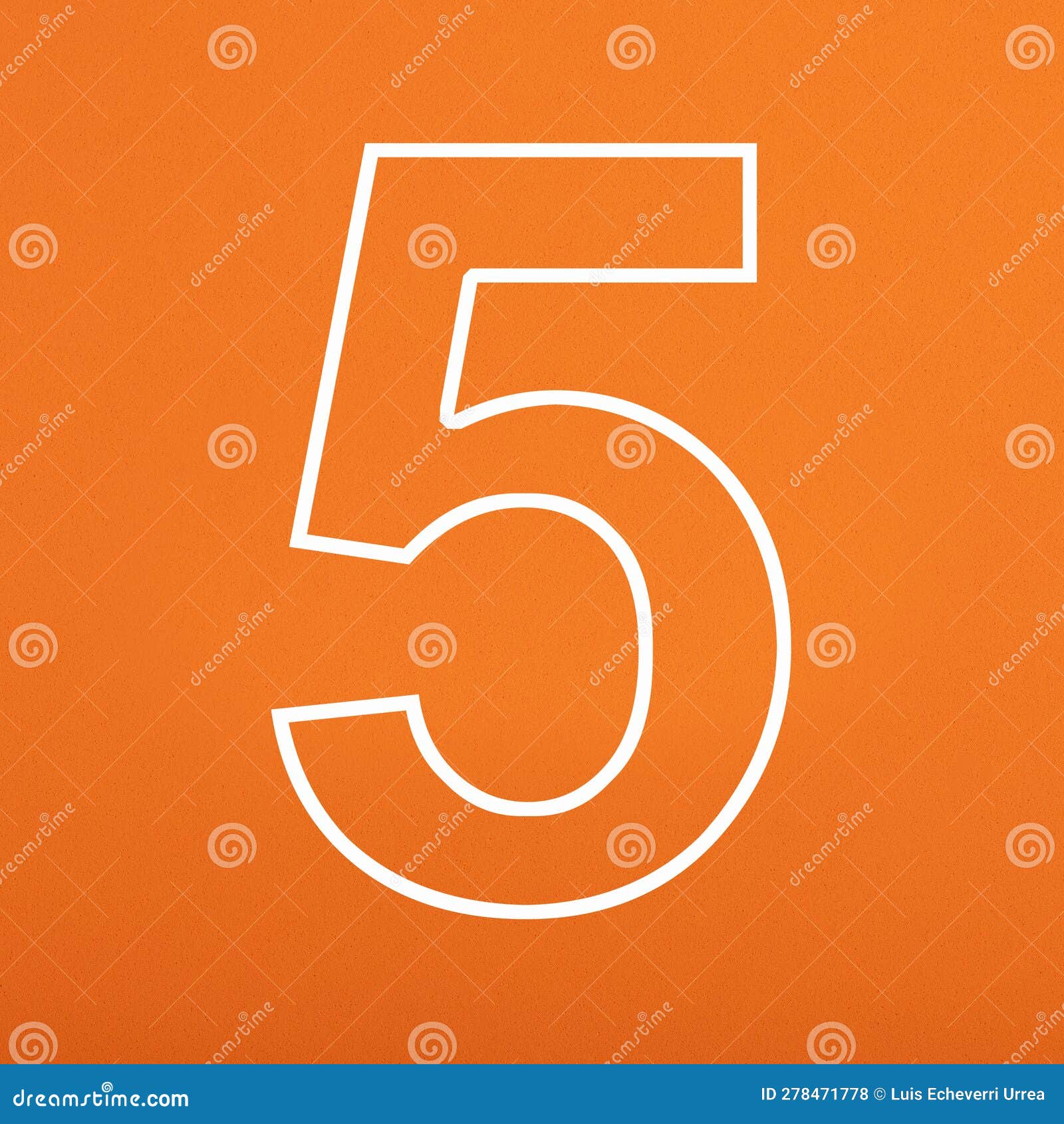 Five, Number Written in White on Orange Foamy Background Stock Photo ...