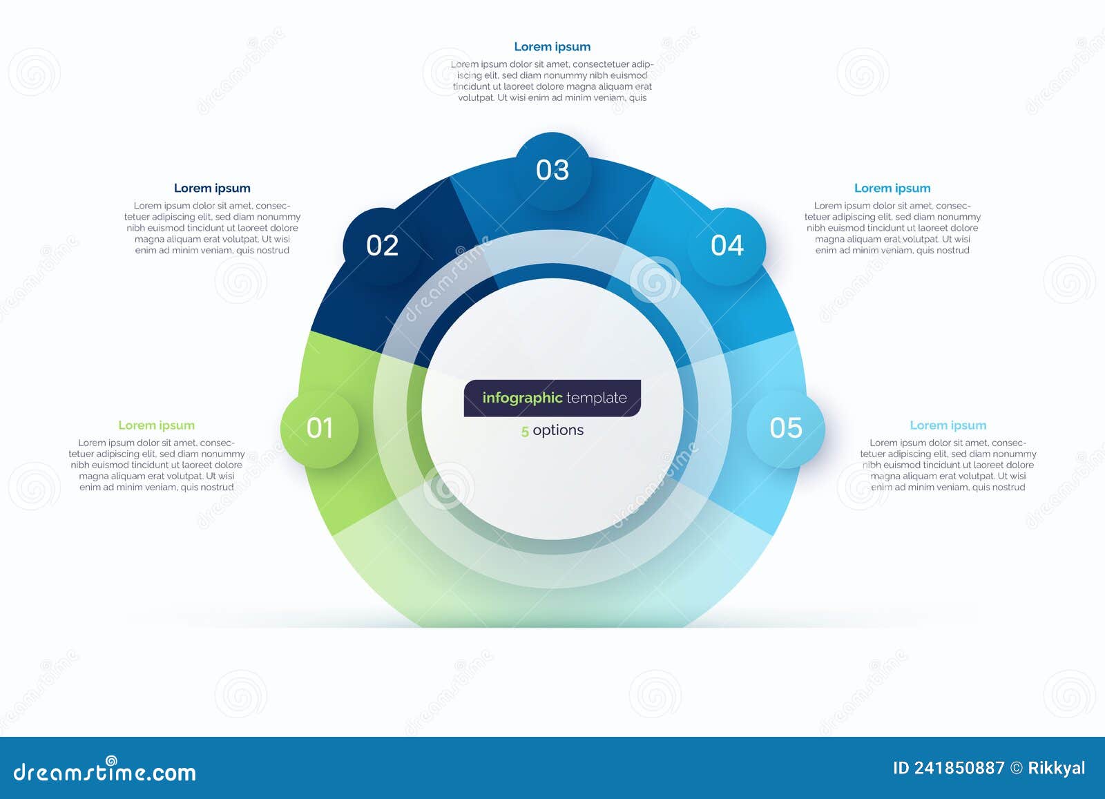 Five Option Circle Infographic Design Template. Vector Illustration ...