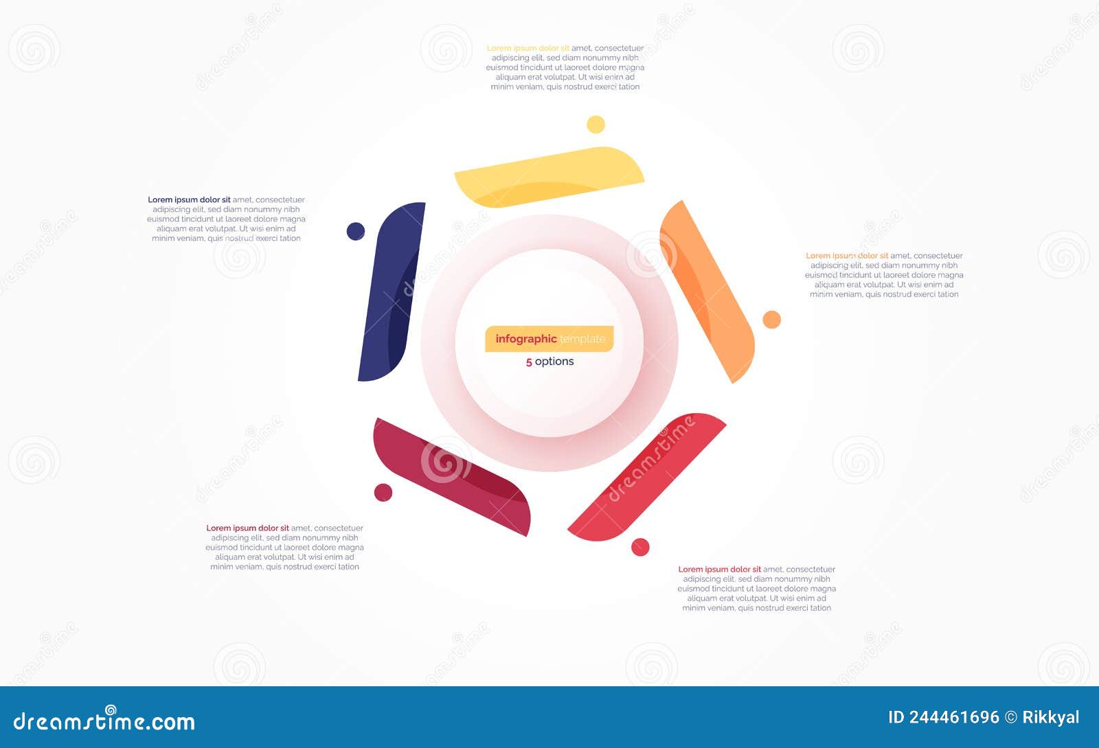 Five Option Circle Infographic Design Template. Vector Illustration ...