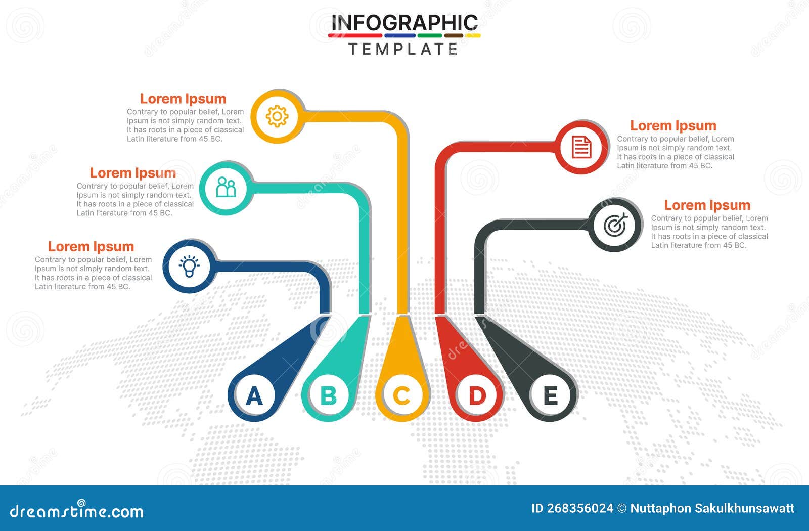 Five Option Circle Infographic Design Template. Vector Illustration ...
