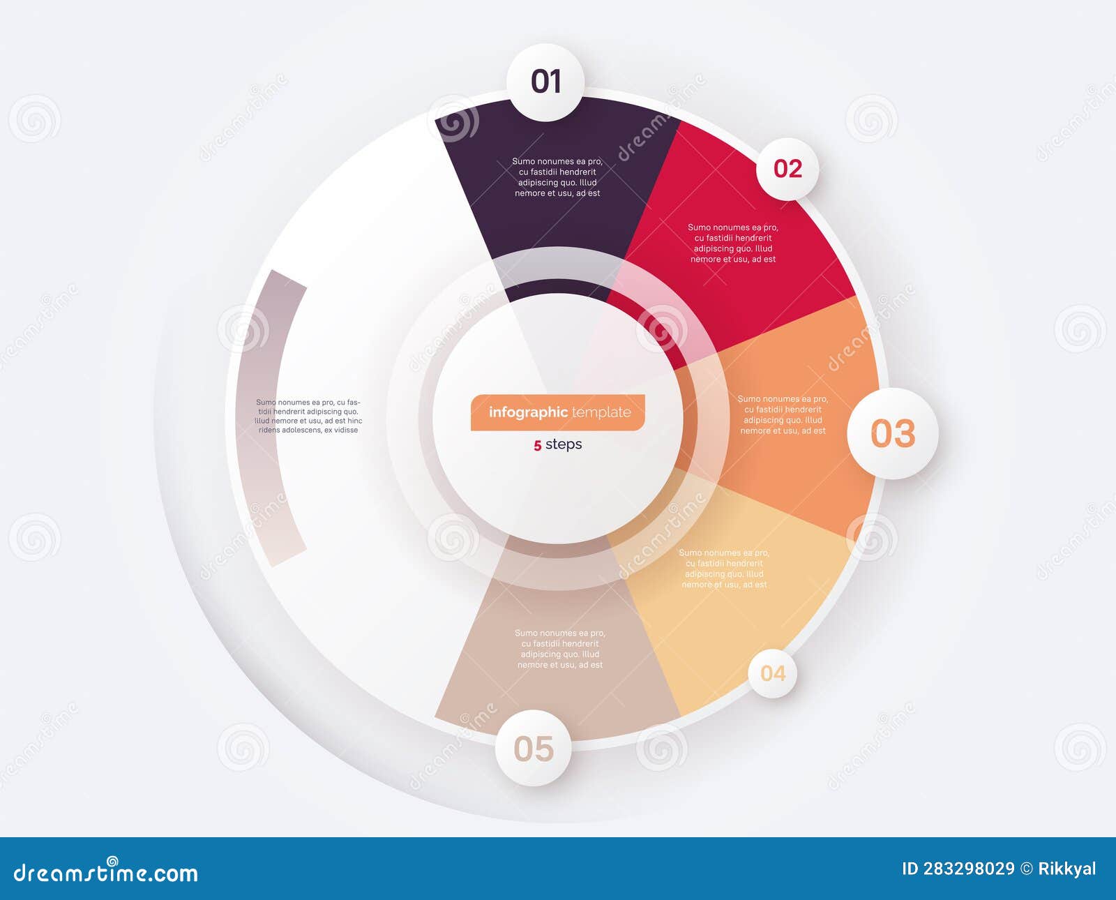 Five Option Circle Infographic Diagram. Vector Illustration Stock ...