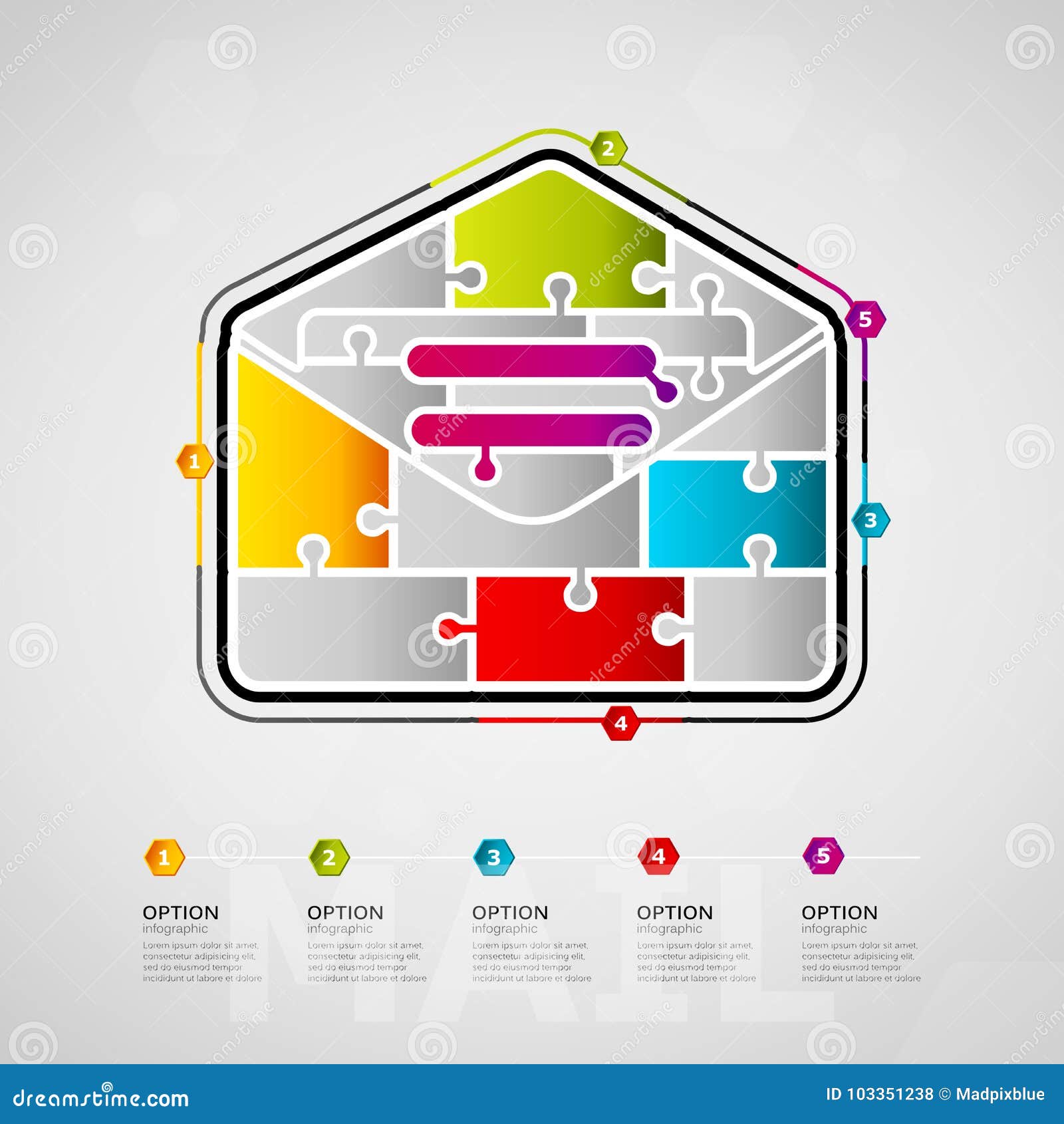 Mail infographics stock vector. Illustration of vector - 103351238