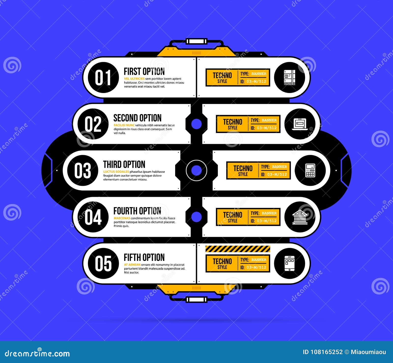 Five Options Template with Hi-tech Elements in Geometric Industrial ...